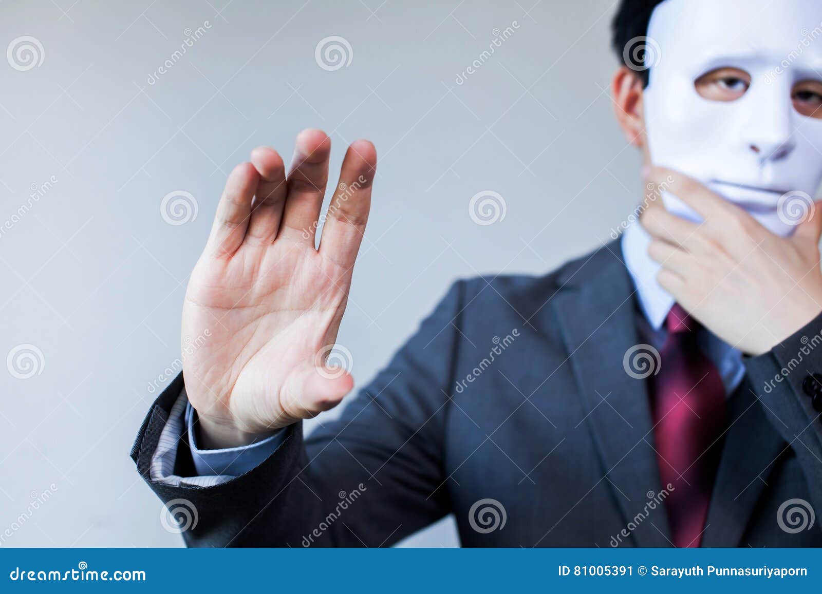 Anonymous Businessman in Mask Hiding Himself Having Holding Something ...