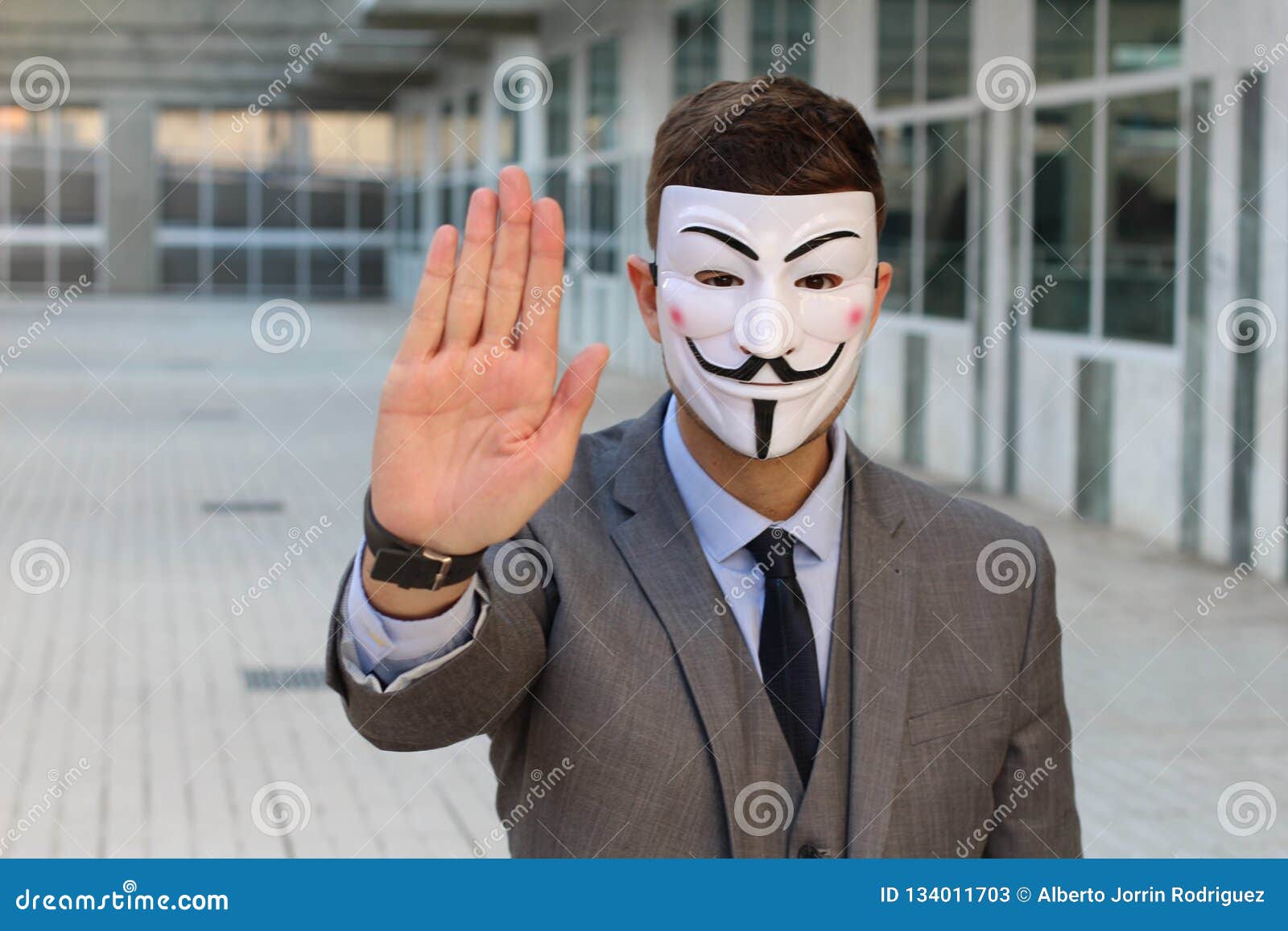 Anonymous Businessman Protesting with Copy Space Editorial Stock Photo ...