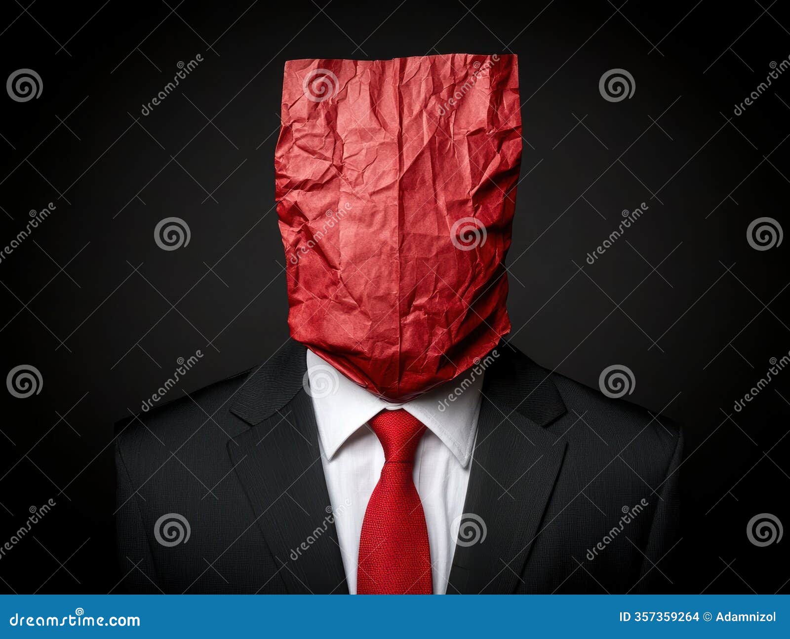 Anonymous Businessman Covers His Head Using A Blank Sheet To Hide Face ...
