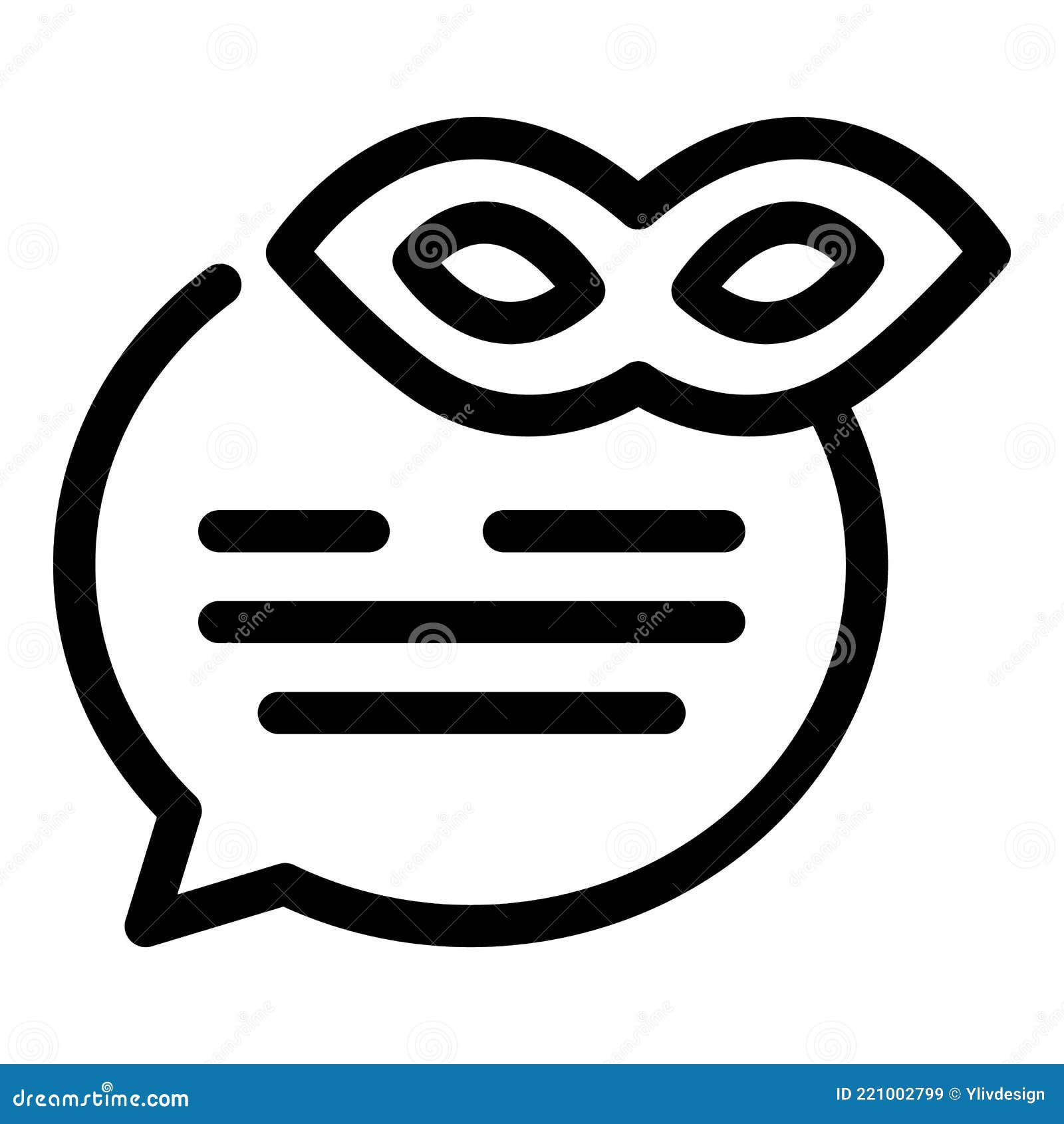 Anonymous Chat Icon, Outline Style Stock Vector - Illustration of ...