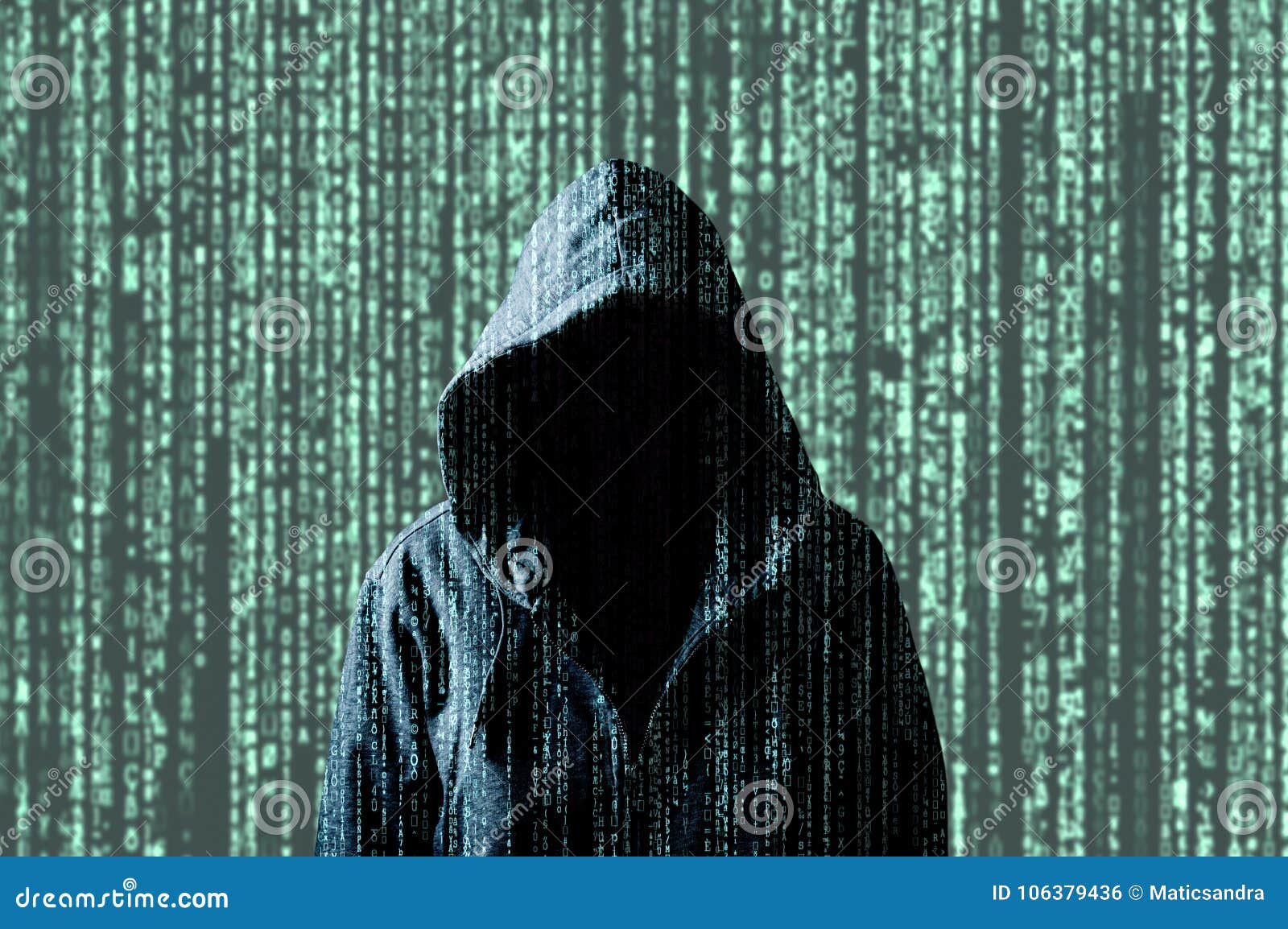 Anonymous computer hacker stock photo. Image of concept - 106379436