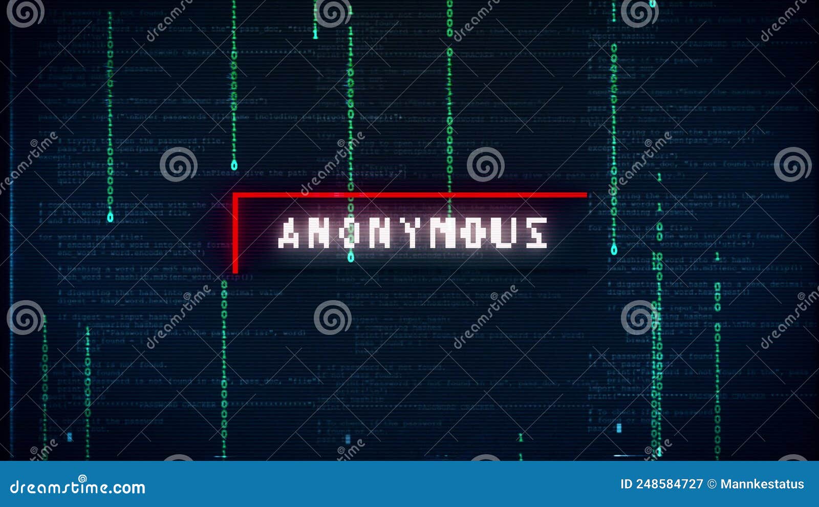 Anonymous Computer Hacking Warning Message with Glitch and Noise ...