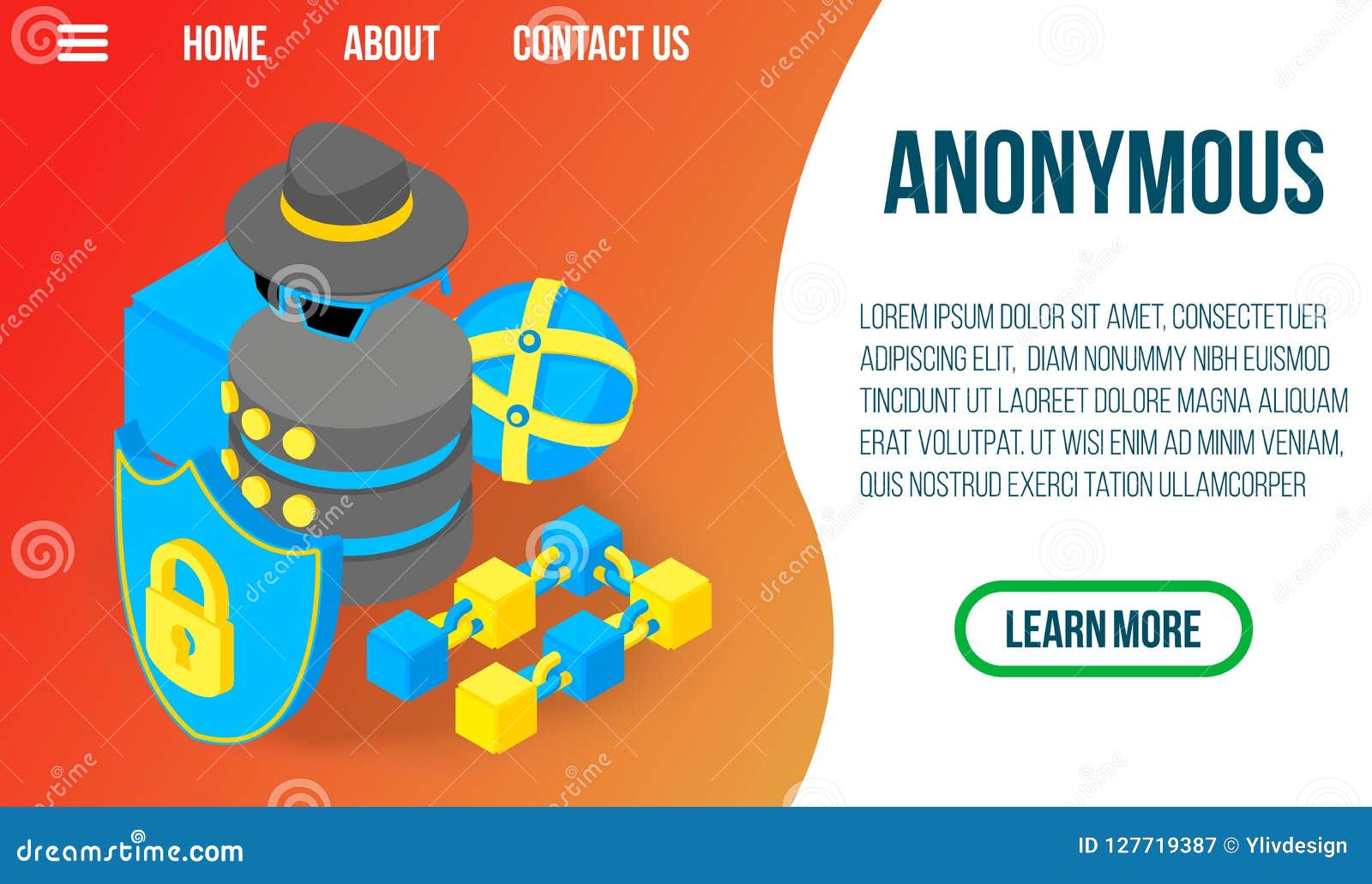 Anonymous Concept Banner, Isometric Style Stock Vector - Illustration ...