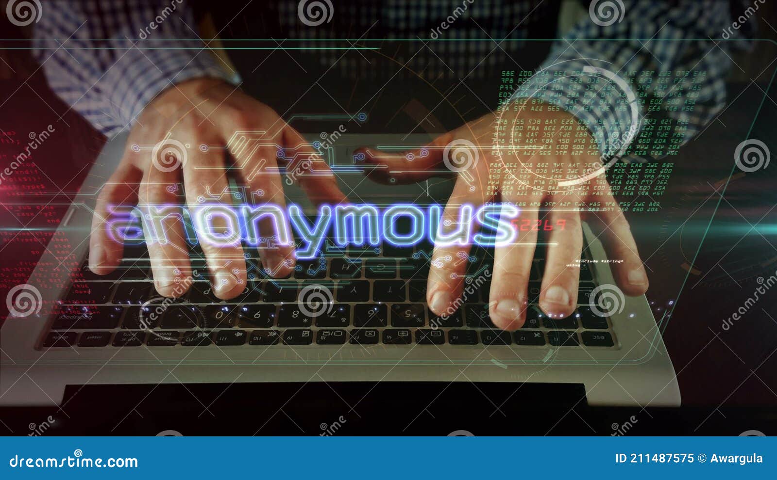Anonymous with Man Typing on the Computer Stock Video - Video of ...