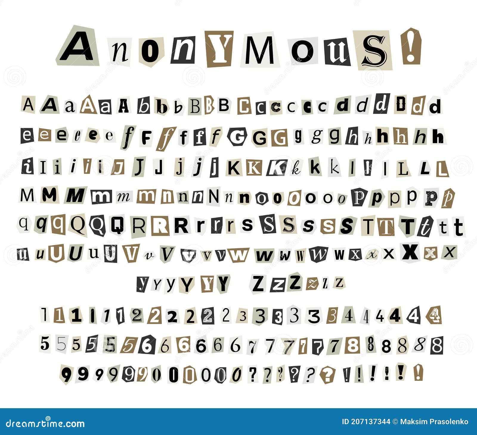 Anonymous Criminal Letters Cut from Newspapers and Magazines Stock ...