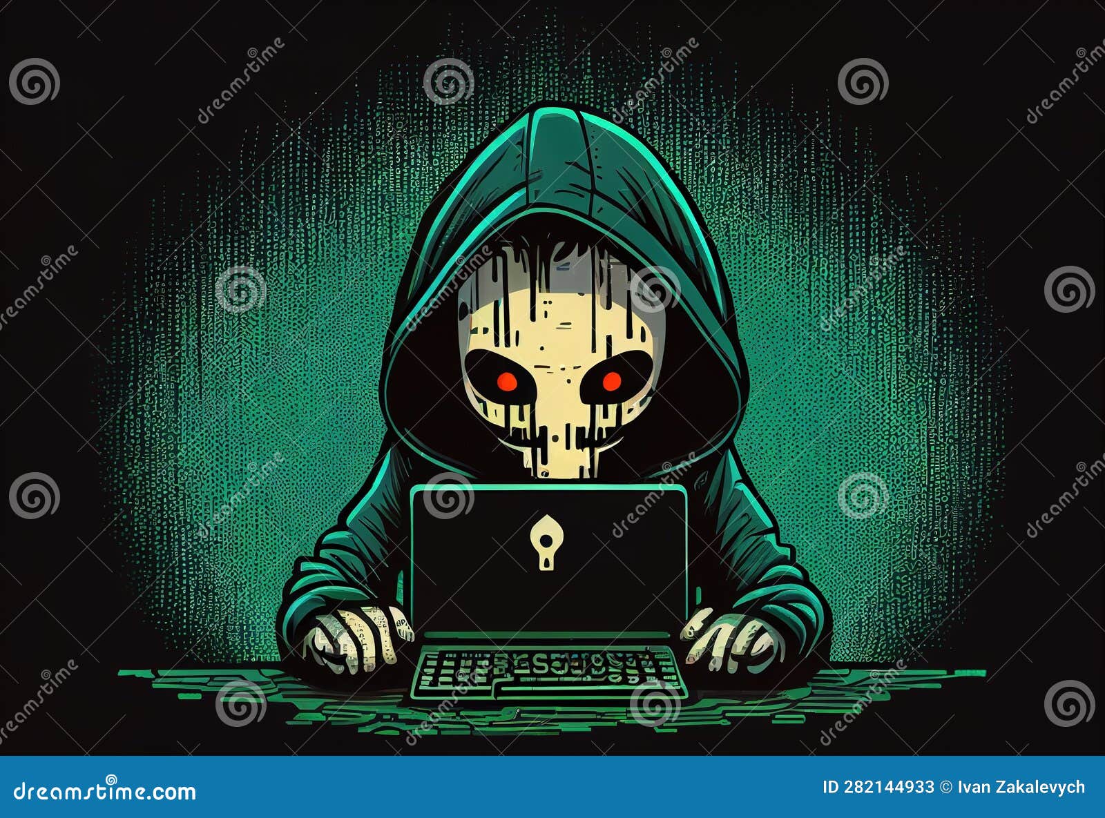 Anonymous Cute Hacker. Concept of Hacking Cybersecur Illustration. Ai ...