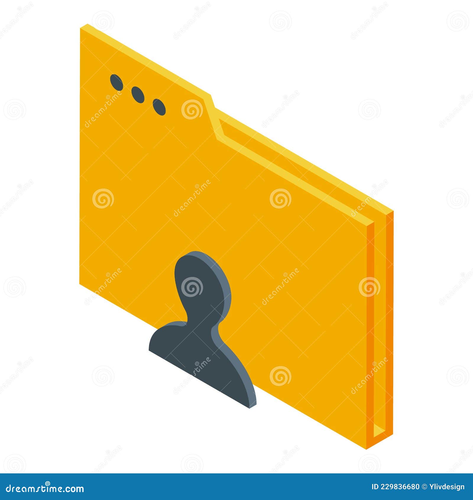 Anonymous Folder Icon Isometric Vector. Man Person Stock Illustration ...