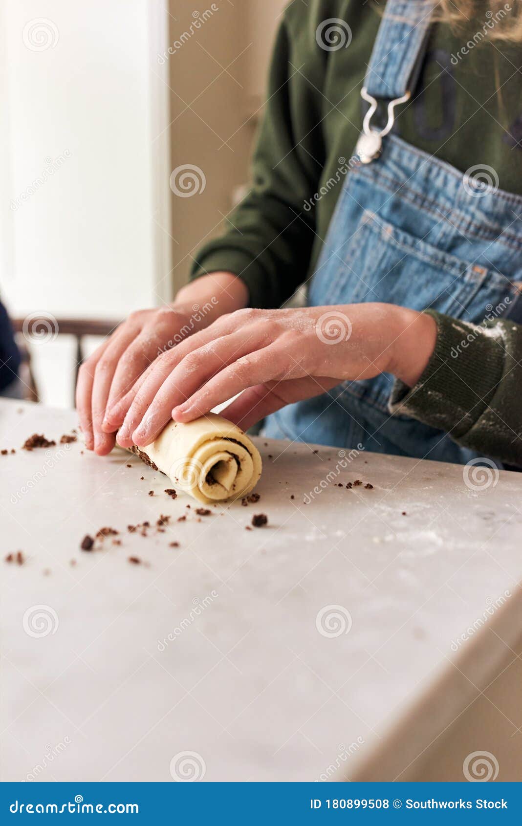 Anonymous Girl Baking with Tablet Computer Stock Photo - Image of ...