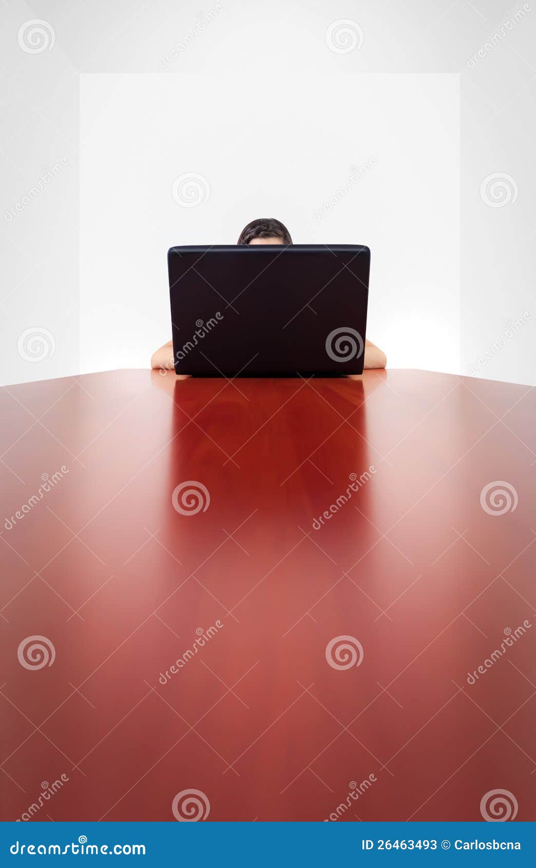 Anonymous Girl Behind Computer Laptop Stock Image - Image of girl ...