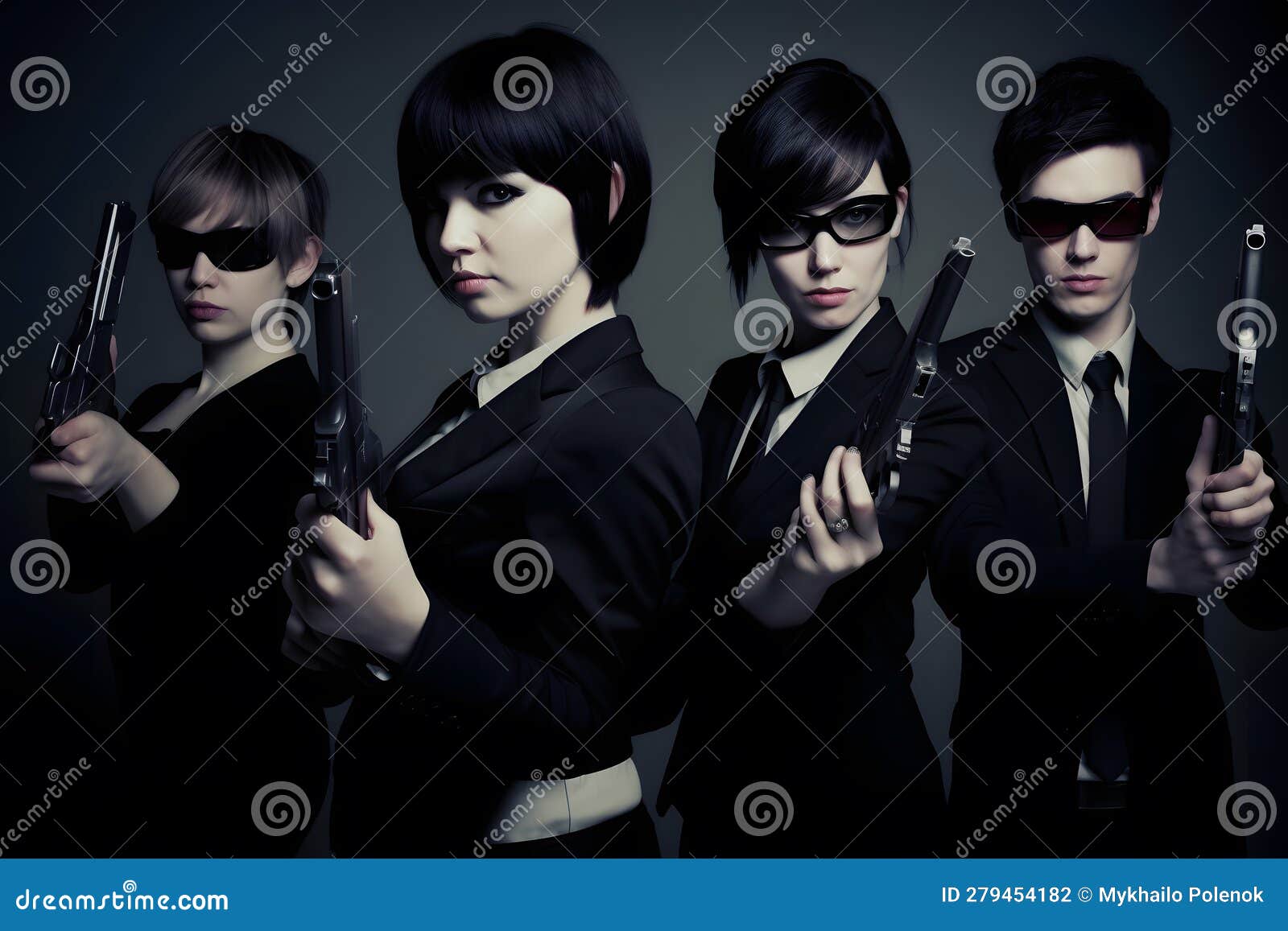 Anonymous Group of Secret Agents. Neural Network AI Generated Stock ...