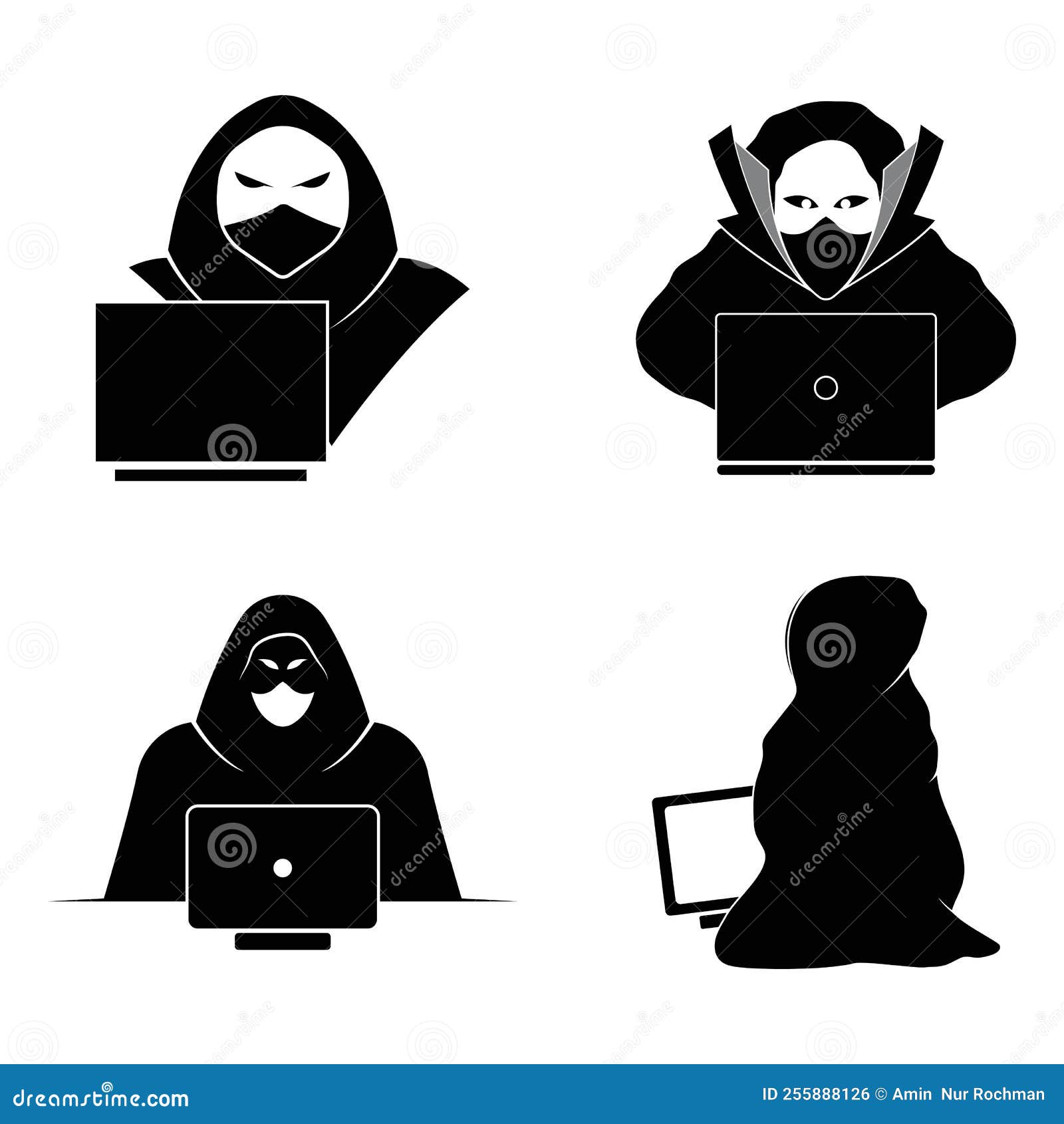 Anonymous Hacker Character Illustration Vector Design Stock Vector ...