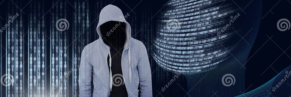 Anonymous Hacker with Computer Code Binary Interface Stock Photo - Image of length, colour ...