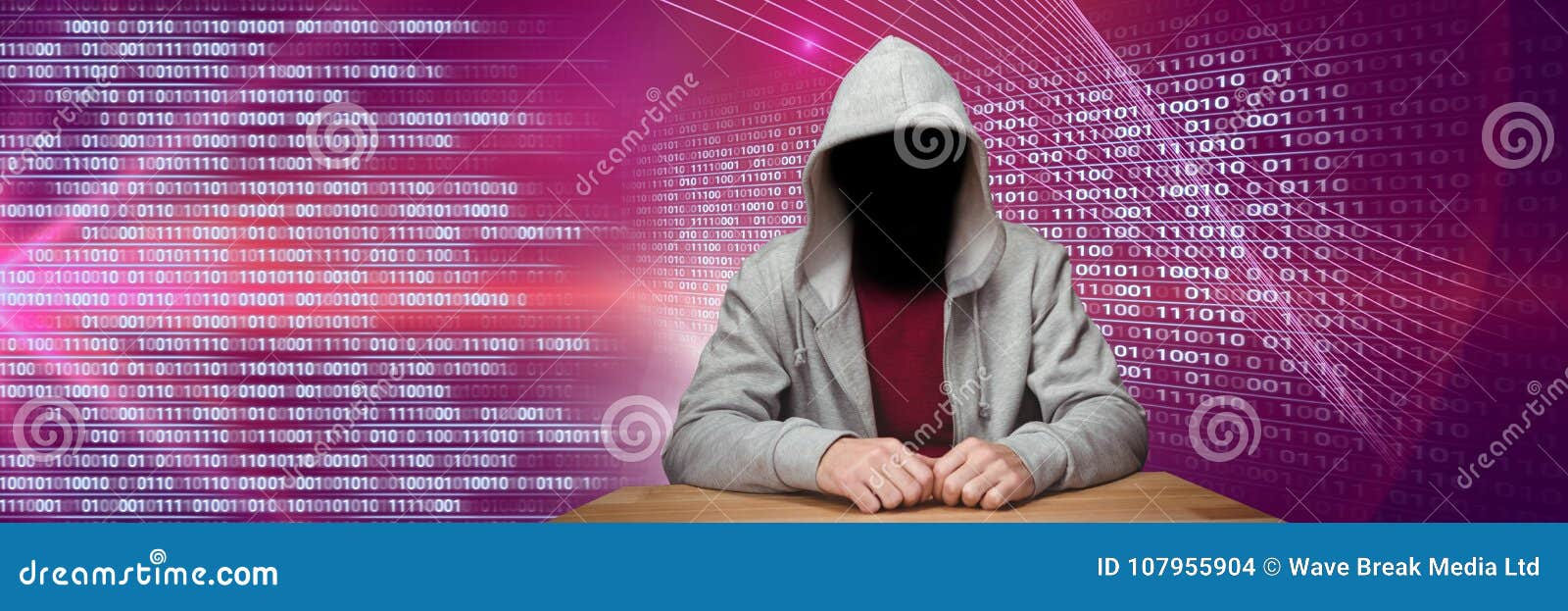 Anonymous Hacker with Computer Code Binary Interface Stock Photo - Image of crime, computing ...