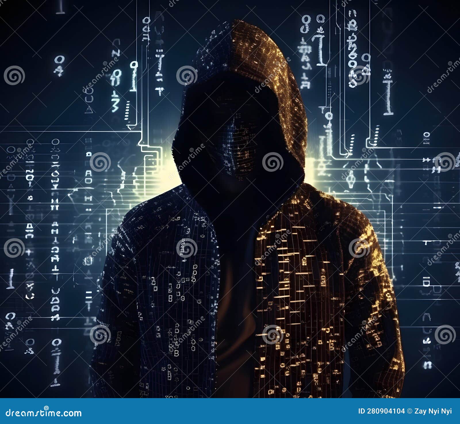 Anonymous Hacker. Concept of Cybercrime, Cyberattack, Dark Web. AI ...