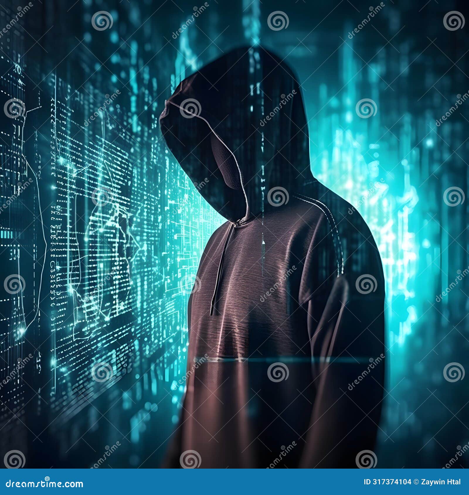 Anonymous Hacker. Concept of Cybercrime, Cyberattack, Dark Web. AI ...