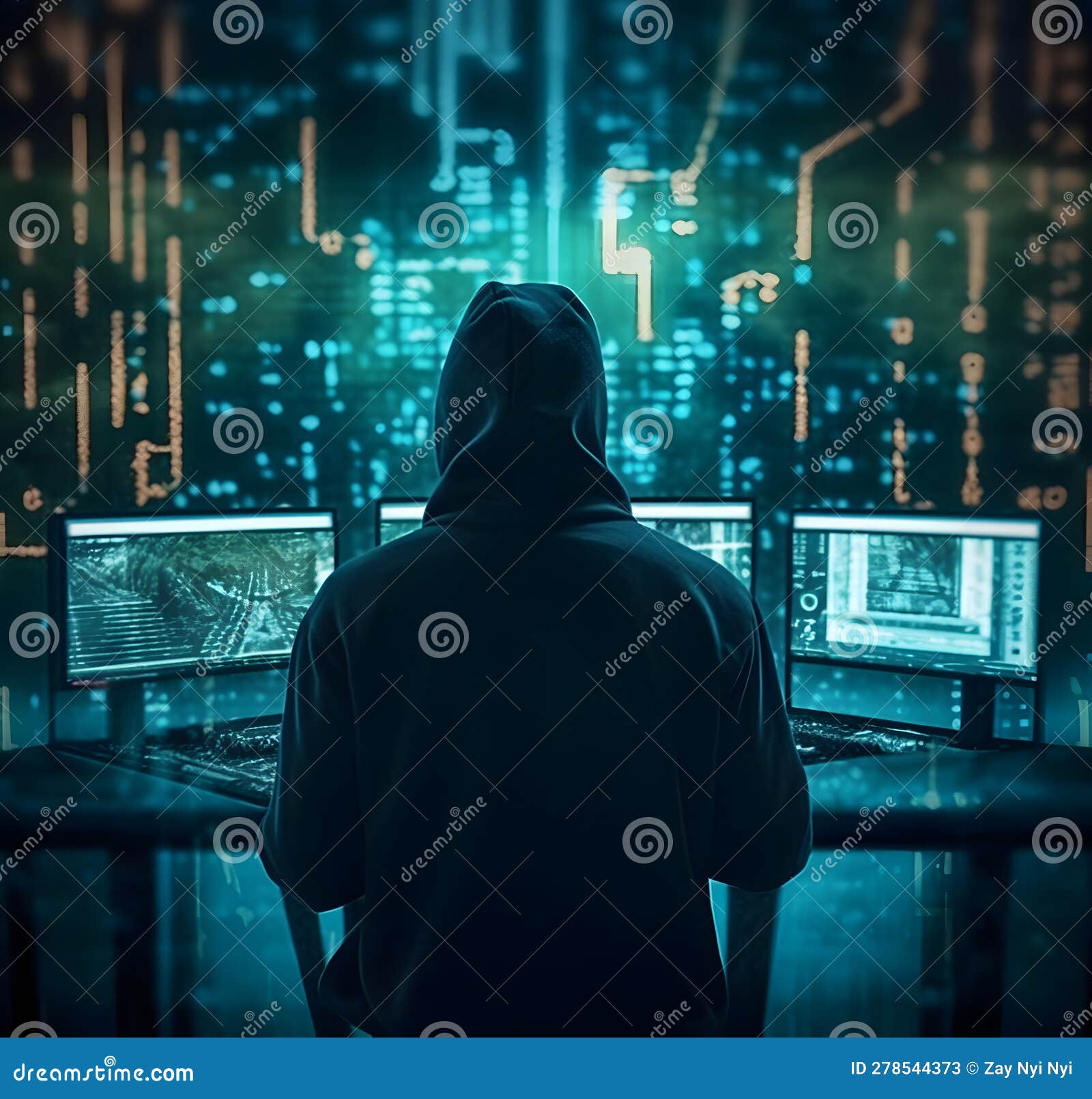 Anonymous Hacker. Concept of Dark Web, Cybercrime, Cyberattack, Etc. AI ...