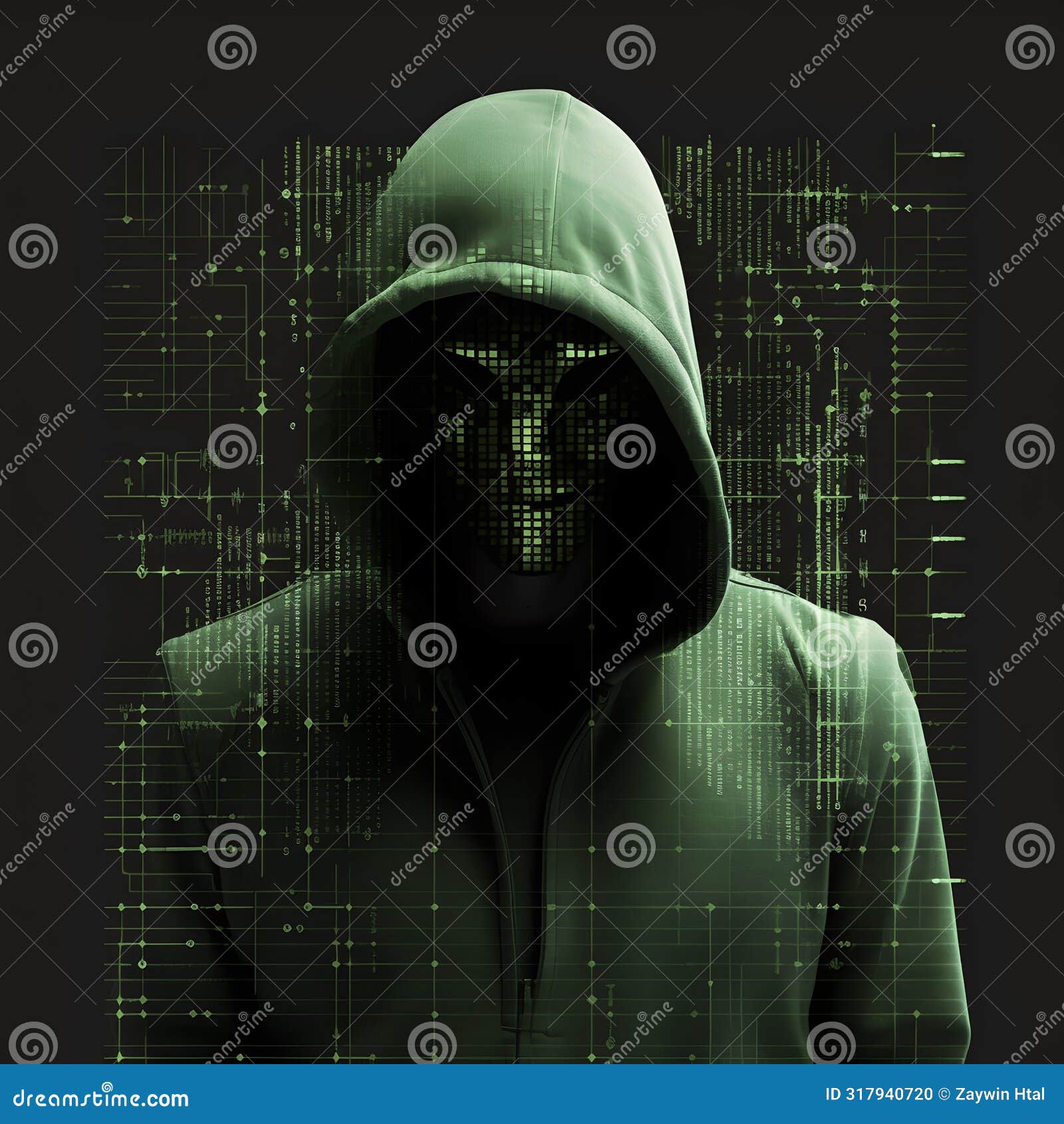 Anonymous Hacker. Concept of Dark Web, Cybercrime, Cyberattack, Etc ...
