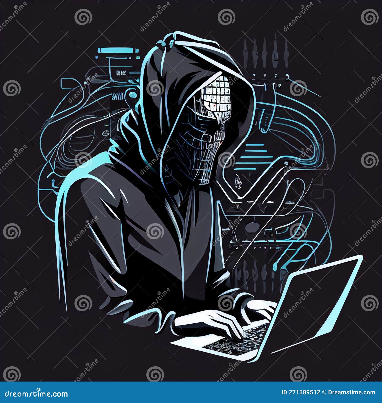 Anonymous Hacker Concept Of Hacking Cybersecurity Cybercrime Cyberattack Etc Stock