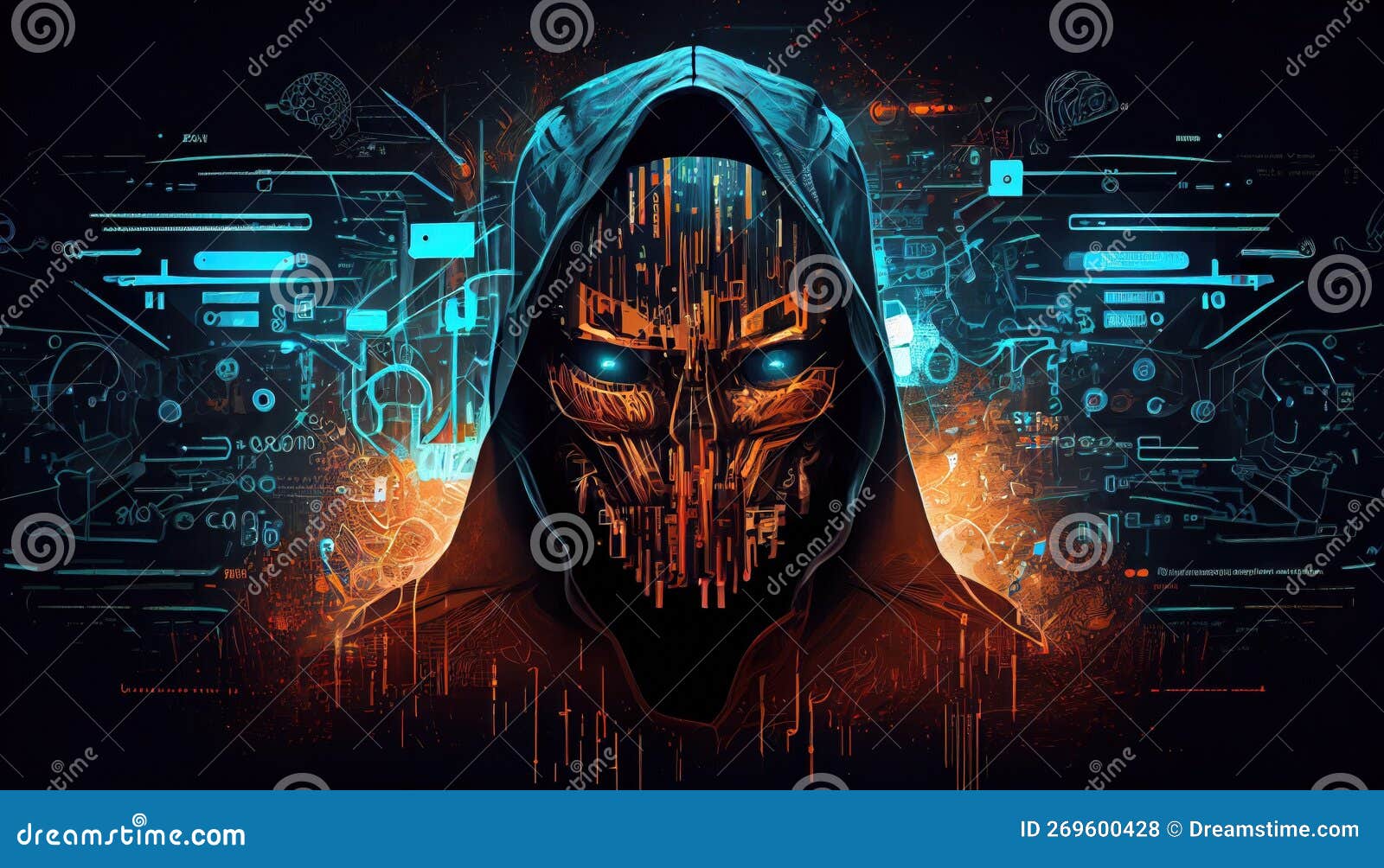 Anonymous Hacker Face, Concept of Cyber Security Stock Photo - Image of ...