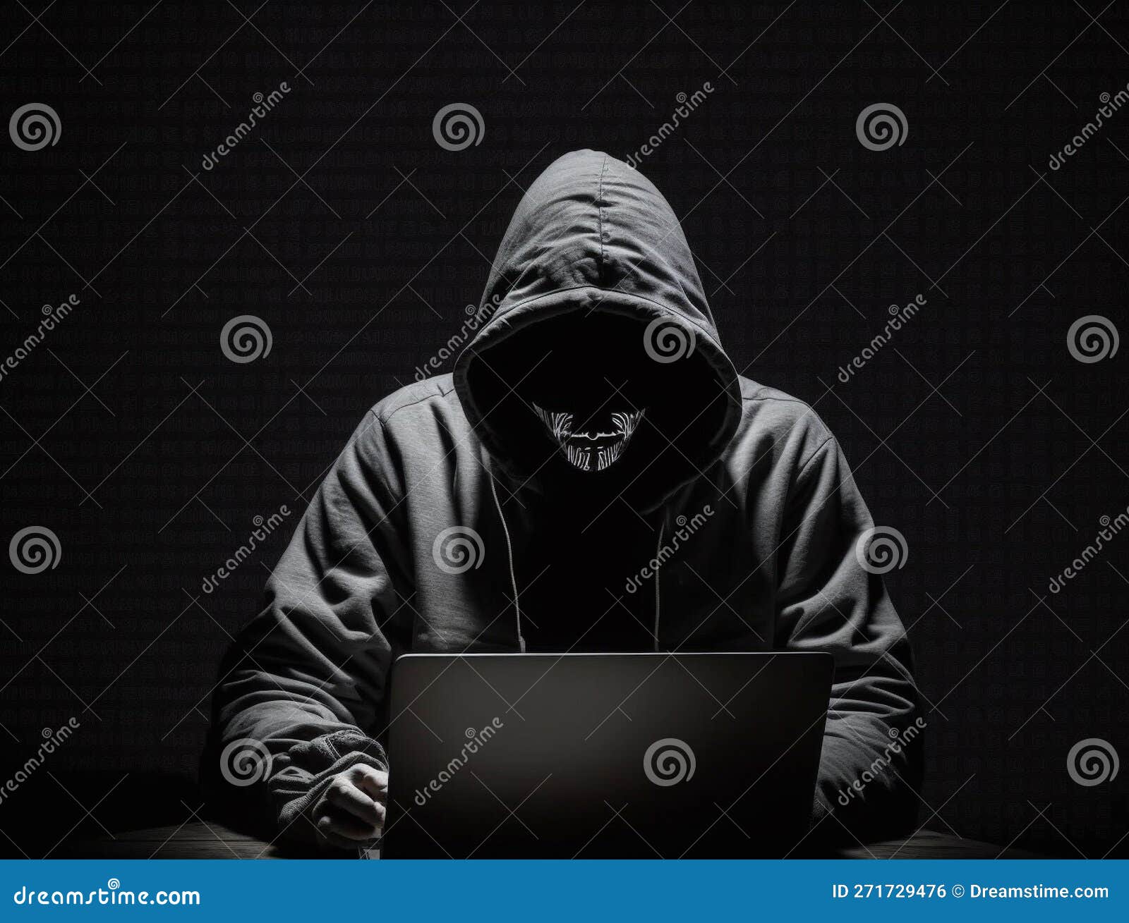 Anonymous Hacker Without Face Typing Computer Laptop Concept Of Hacking Cybersecurity