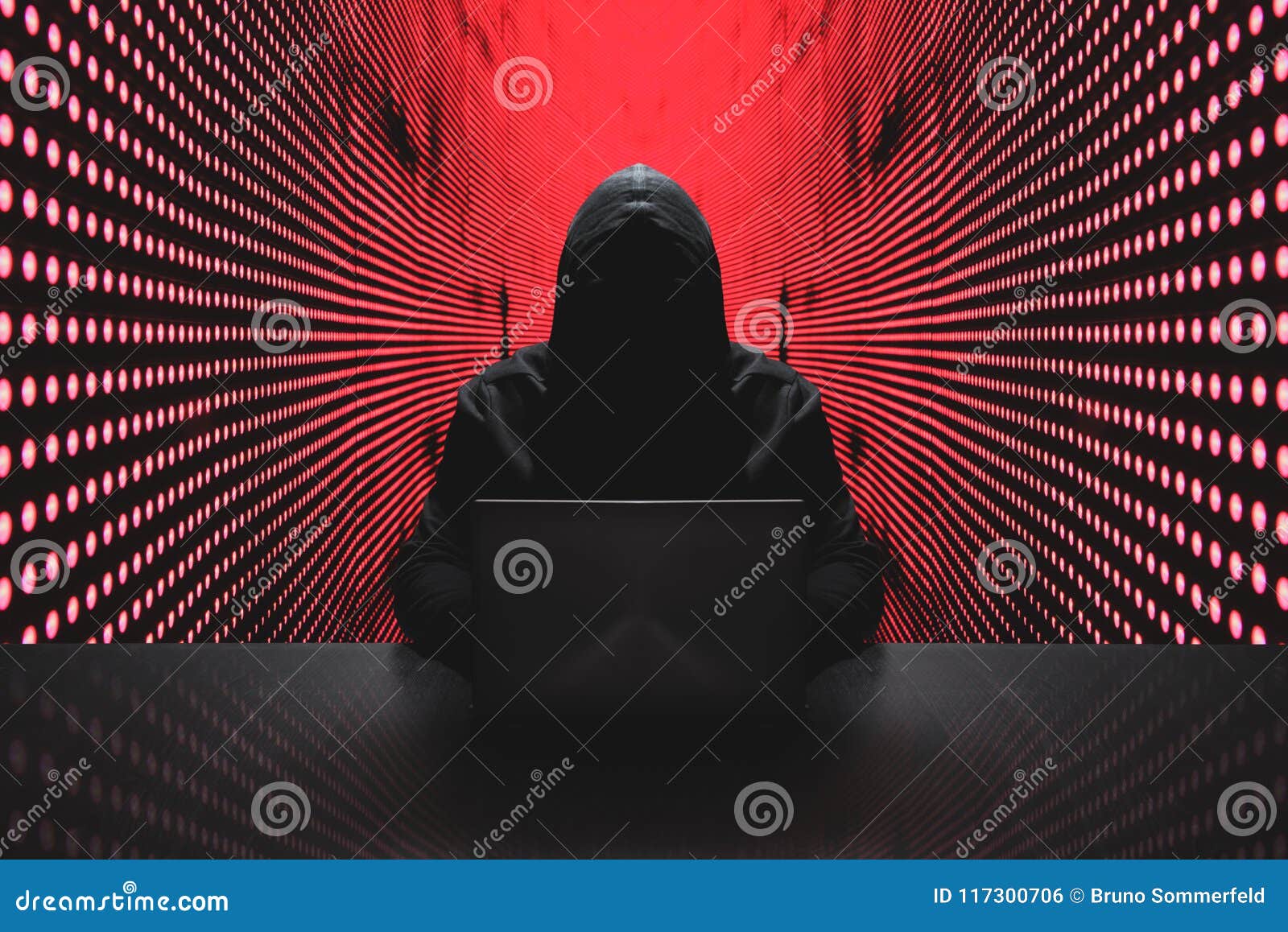 Anonymous Hacker in Front of His Computer Stock Photo - Image of online ...