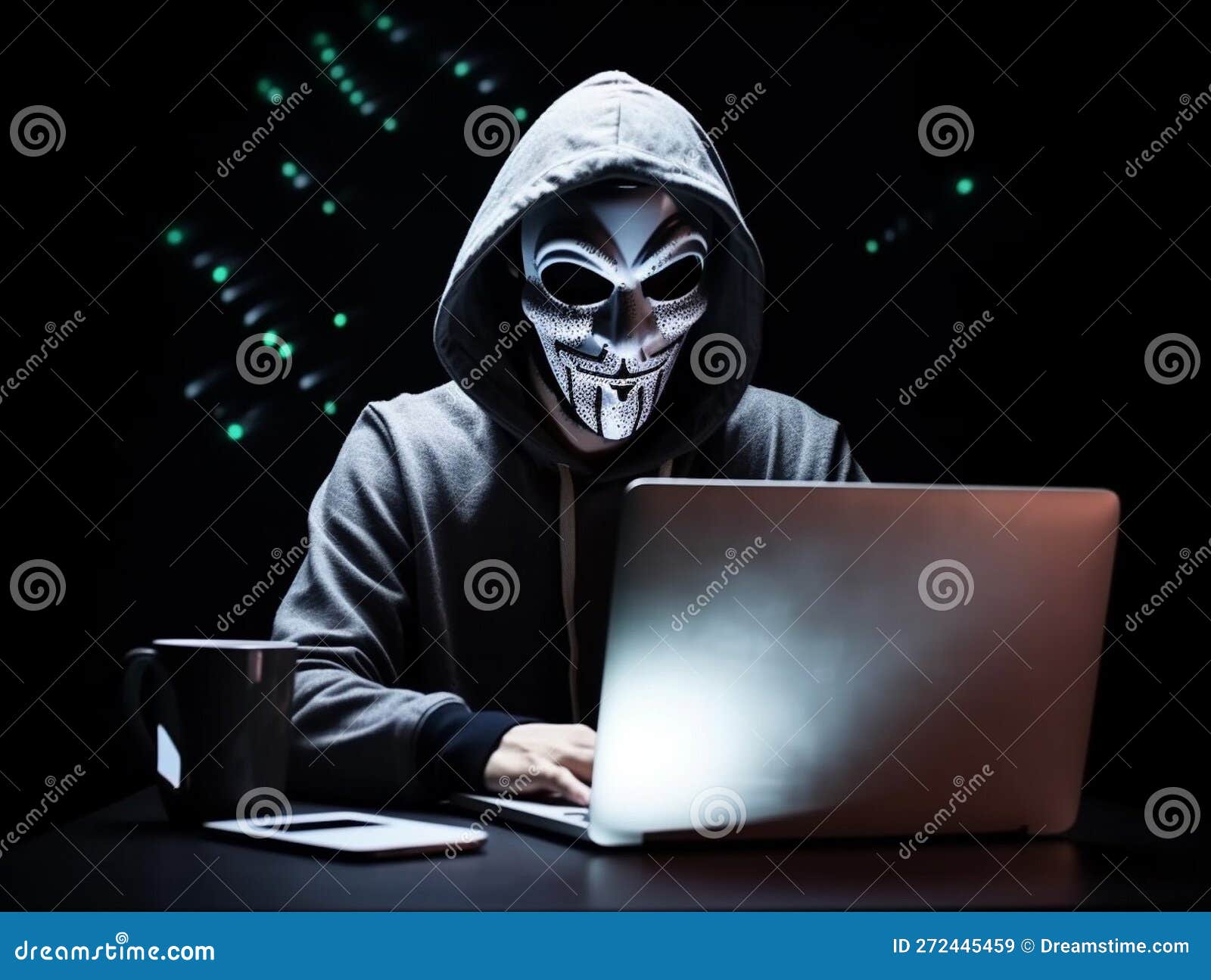 Anonymous Hacker with Gray Hoodie. Concept of Gray Hat, Hacking ...
