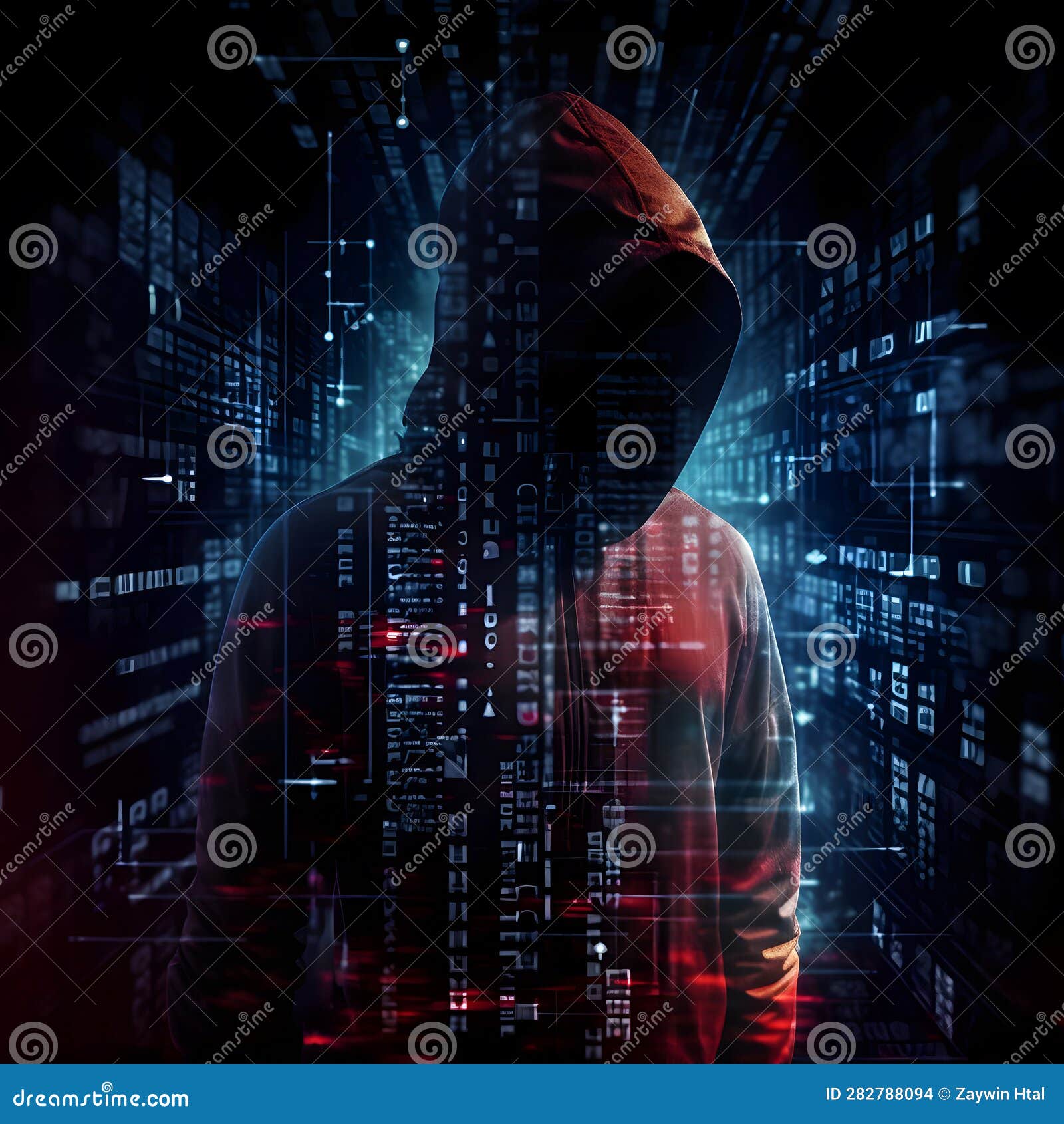 Anonymous Hacker. Concept of Cybercrime, Cyberattack, Dark Web. AI ...