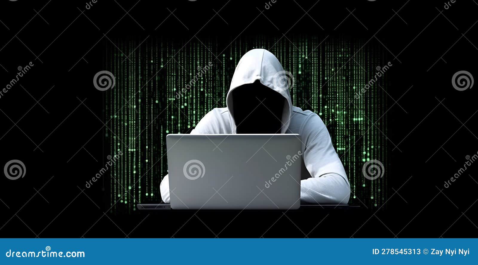 Anonymous Hacker with Laptop. Concept of Dark Web, Hacking Cybersecurity. AI Generated Image ...