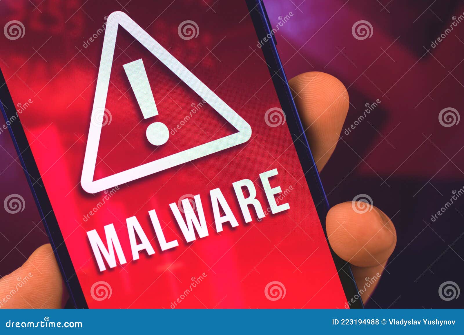 An Anonymous Hacker with Mobile Phone and Malware Warn Screen, Hack the ...