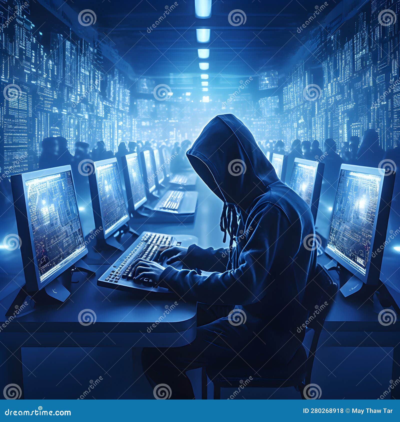 Anonymous Hacker with No Face. Dark Web, Cybercrime, Cyberattack, Etc ...