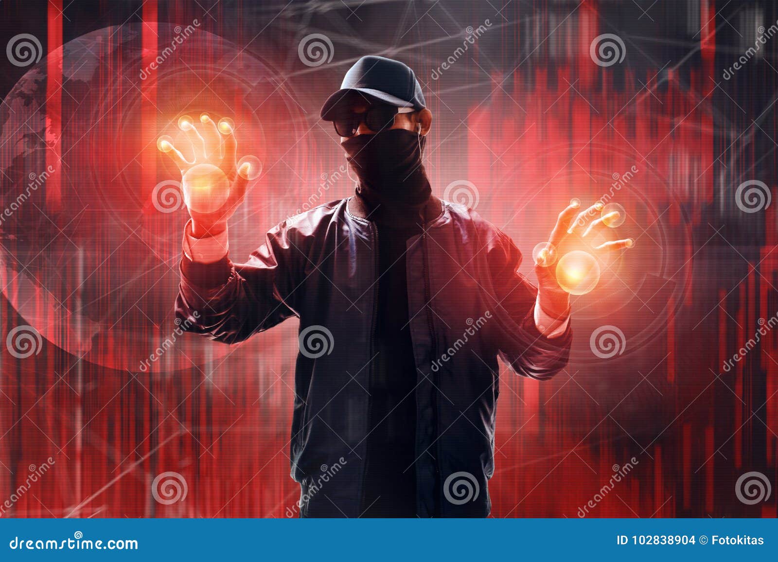 Anonymous Hacker Touch Computer Screen Stock Photo - Image of ...