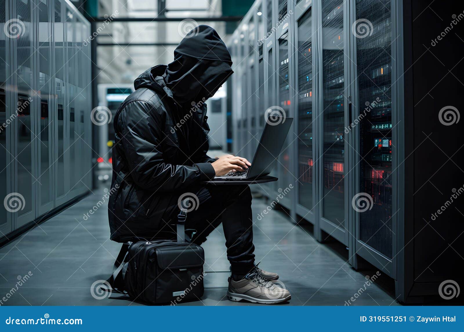 Hacker Typing Computer. Concept Of Cybercrime, Cyberattack, Dark Web ...