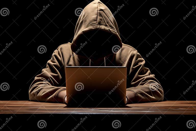 Anonymous Hacker Typing Computer Laptop. Cybercrime, Cyberattack, Dark ...