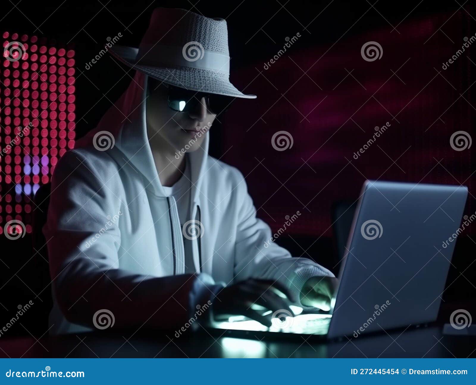 Anonymous Hacker with White Hat. Concept of Hacking Cybersecurity ...