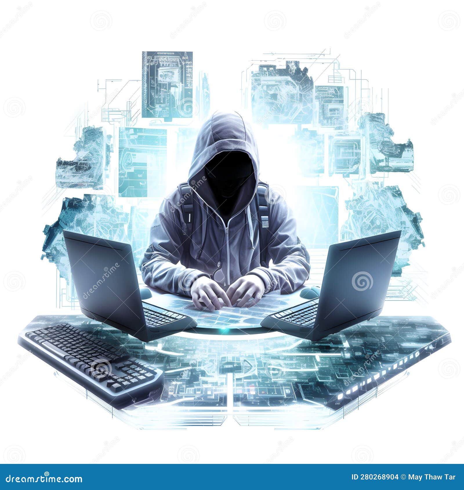 Anonymous Hacker with White Hoodie. Dark Web, White Hat, Cybercrime ...