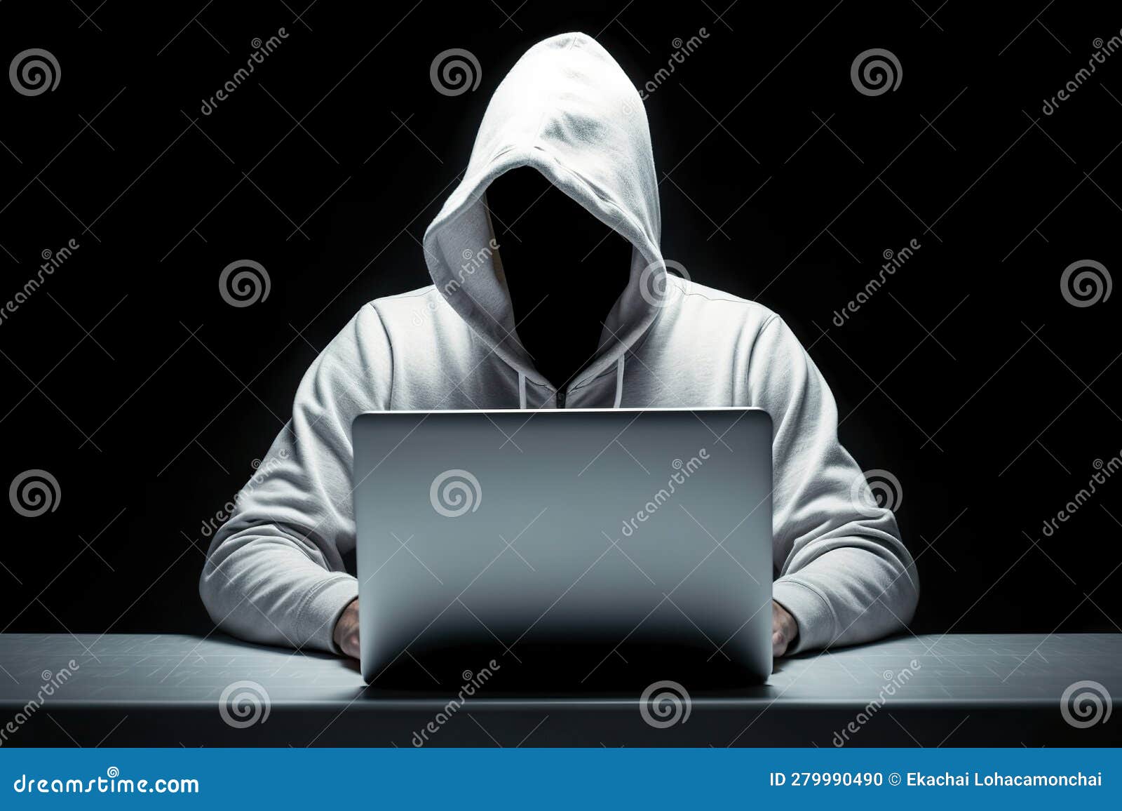 Anonymous Hacker in White Hoodie Embracing Ethical Hacking. Created ...