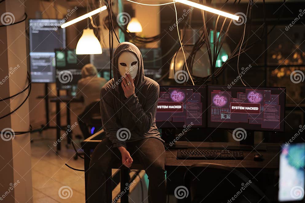 Anonymous Hacking Computer System, Breaking into Online Server Stock ...
