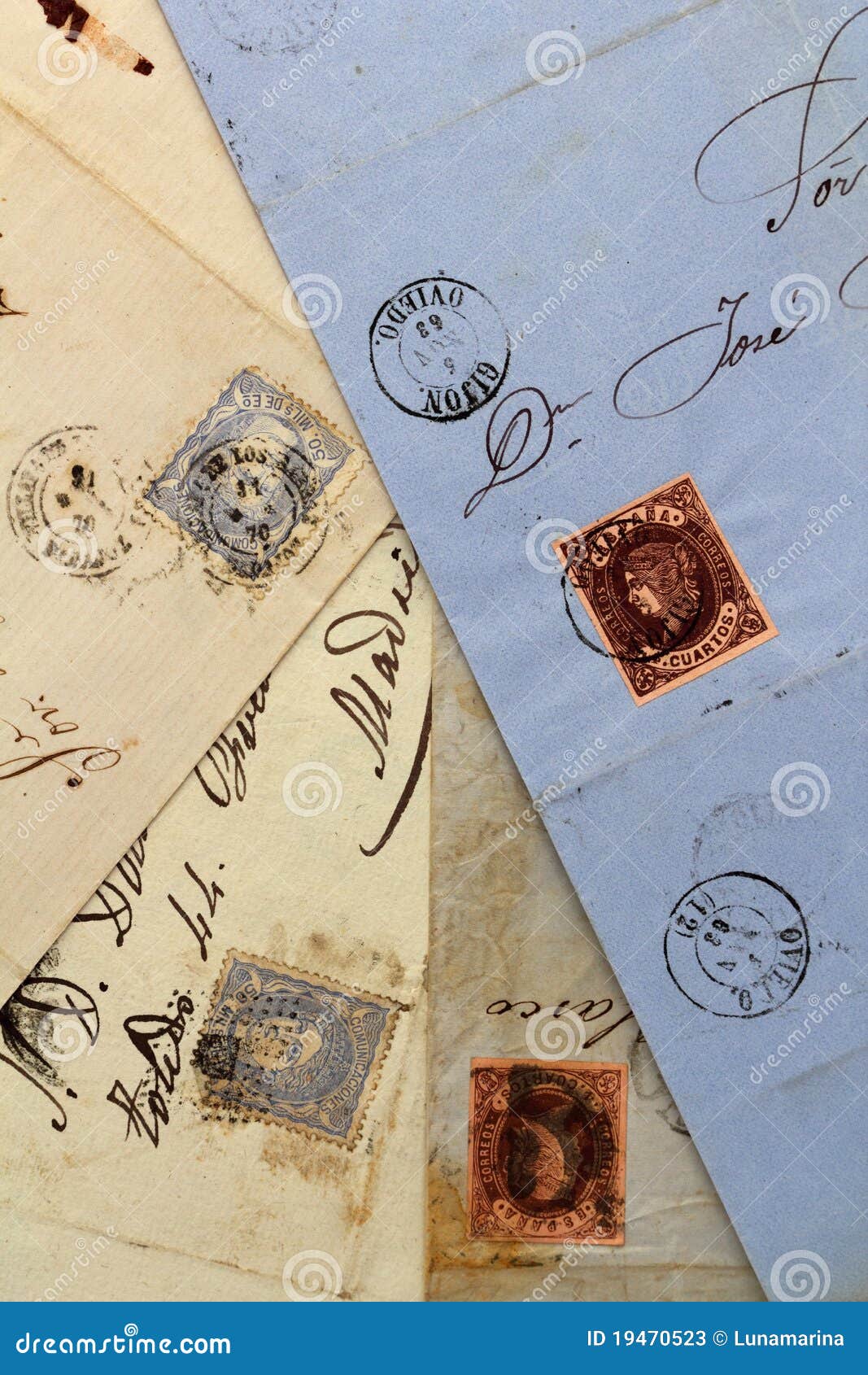 Anonymous Handwritten Real Old Letters from Spain Stock Image - Image ...