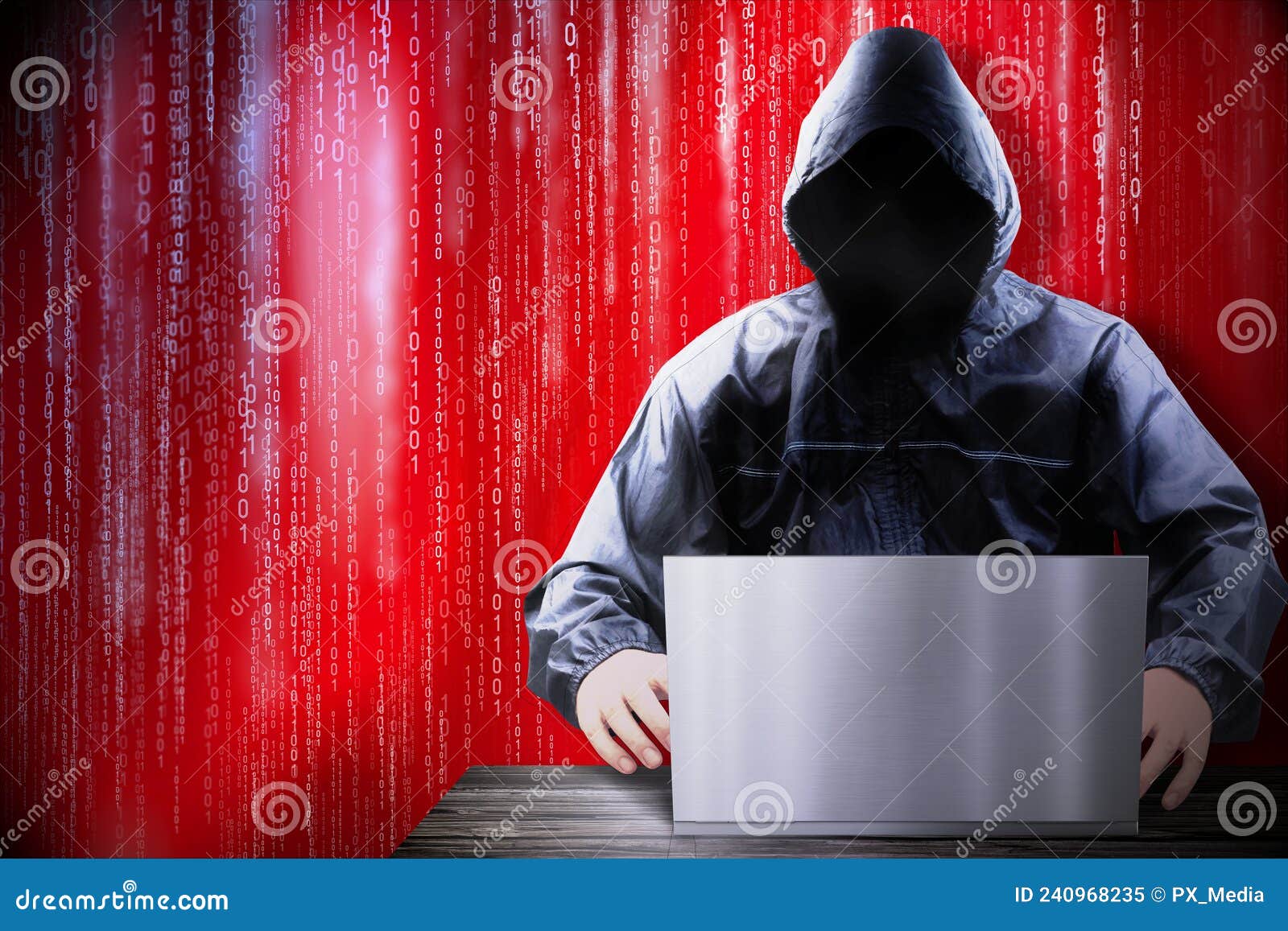 Anonymous Hooded Hacker, Binary Code - Cyber Attack Concept Stock Image - Image of concept ...