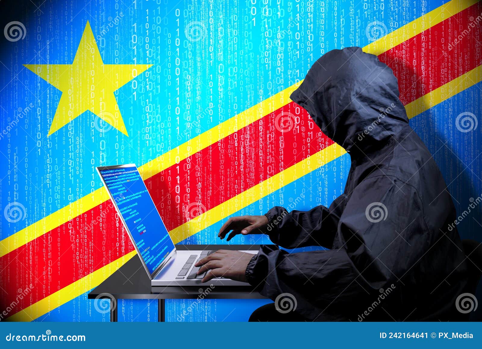 Anonymous Hooded Hacker, Flag of Congo - Democratic Republic, Binary ...