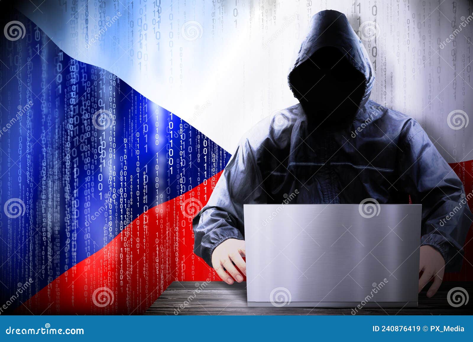 Anonymous Hooded Hacker, Flag of Czech Republic, Binary Code - Cyber ...
