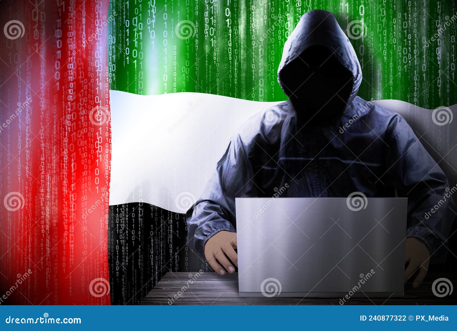 Anonymous Hooded Hacker, Flag of United Arab Emirates, Binary Code ...