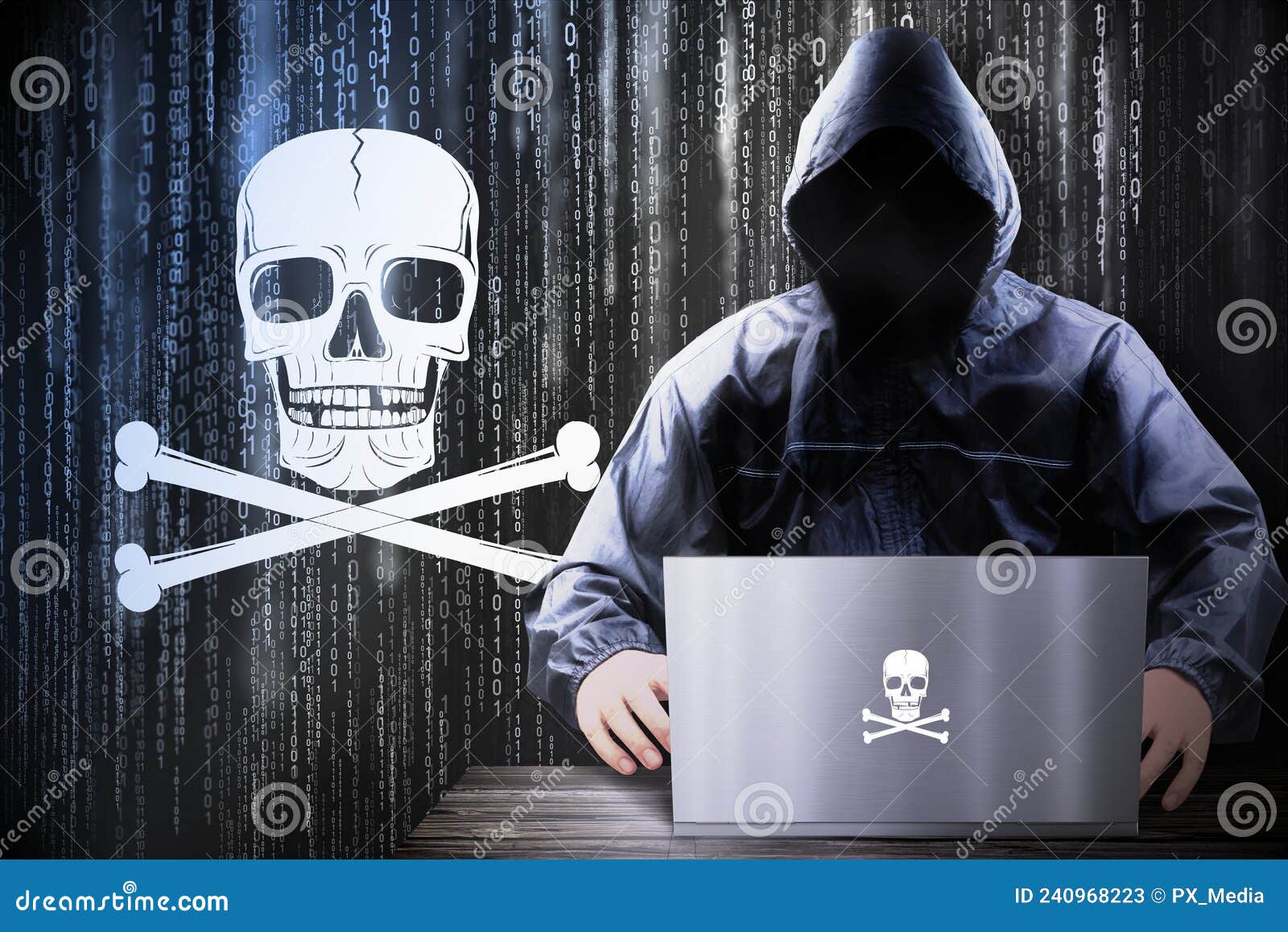 Anonymous Hooded Computer Hacker Portrait Stock Image | CartoonDealer ...