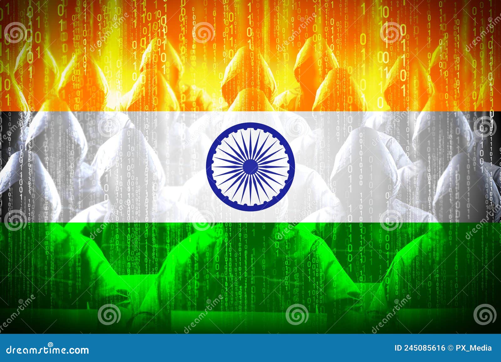 Anonymous Hooded Hackers, Flag of India Binary Code - Cyber Attack ... Anonymous Hooded Hackers, Flag of India Binary Code - Cyber Attack ...