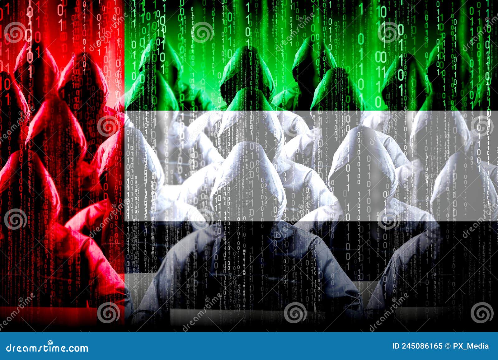 Anonymous Hooded Hackers, Flag of United Arab Emirates, Binary Code ...
