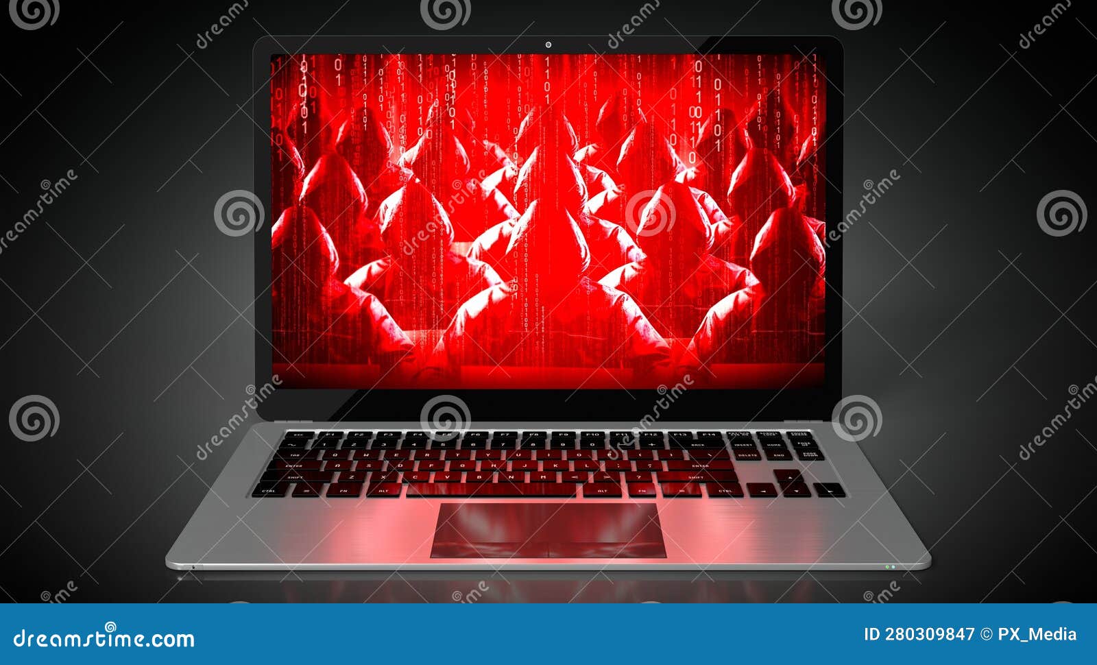 Anonymous Hooded Hackers on Laptop Screen - Cyber Attack Concept Stock ...