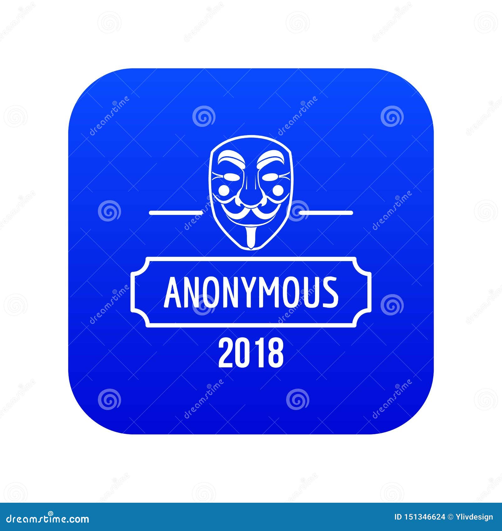 Anonymous icon blue vector stock vector. Illustration of aggression ...