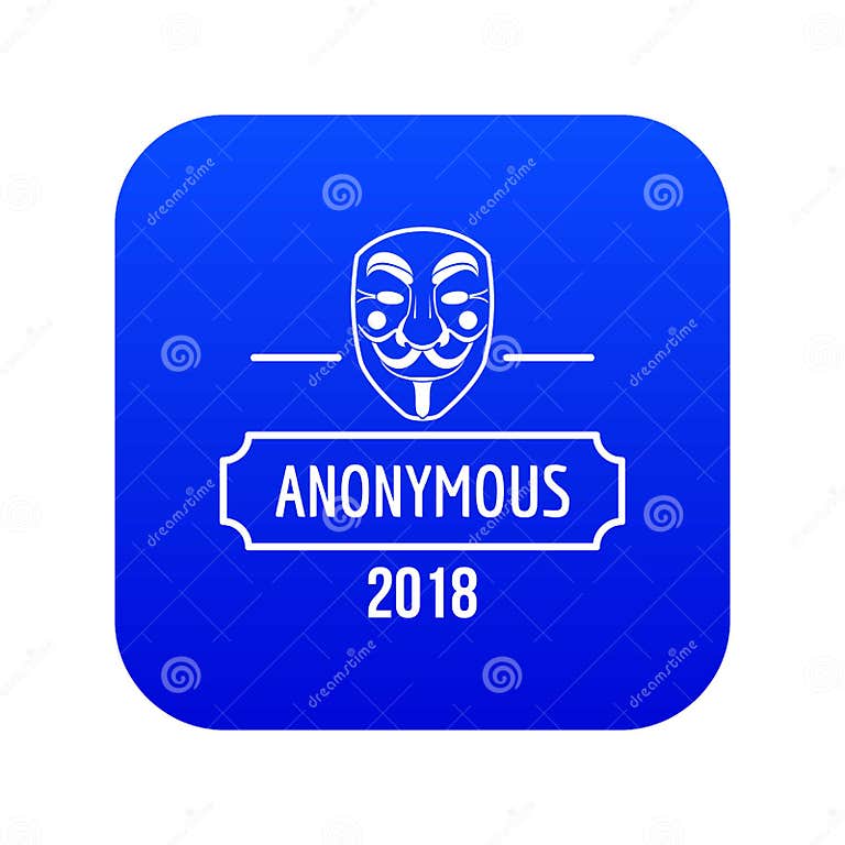 Anonymous icon blue vector stock vector. Illustration of aggression ...