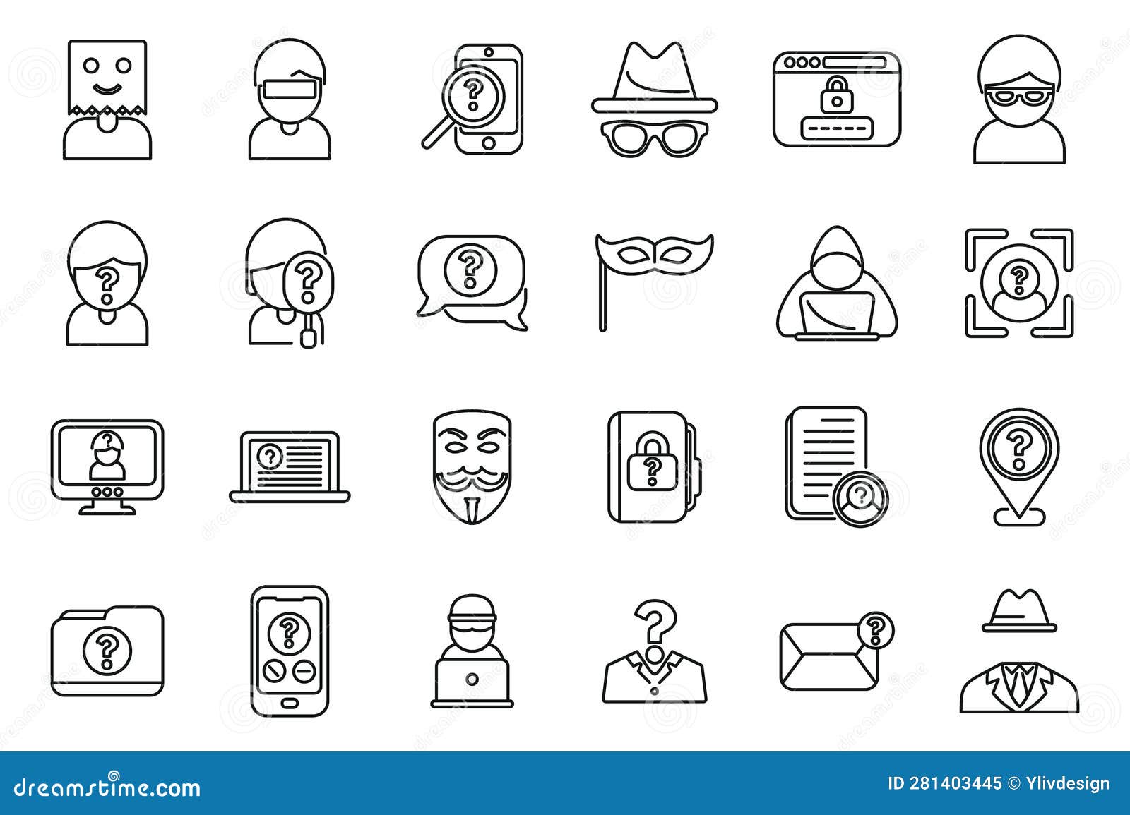 Anonymous Hidden Folder Icon Flat Vector. Data Undercover Stock Image ...