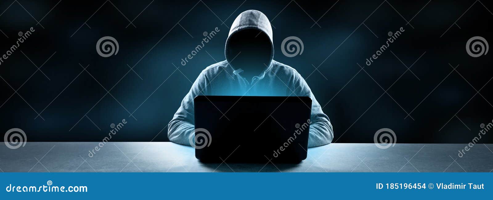 Anonymous Internet Hacker in Front of Computer. Web Crime Concept Stock ...